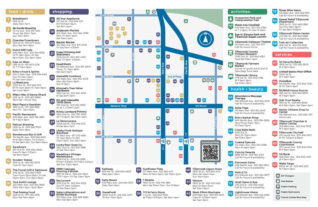 Downtown Tillamook Walking Map - Tillamook Area Chamber of Commerce